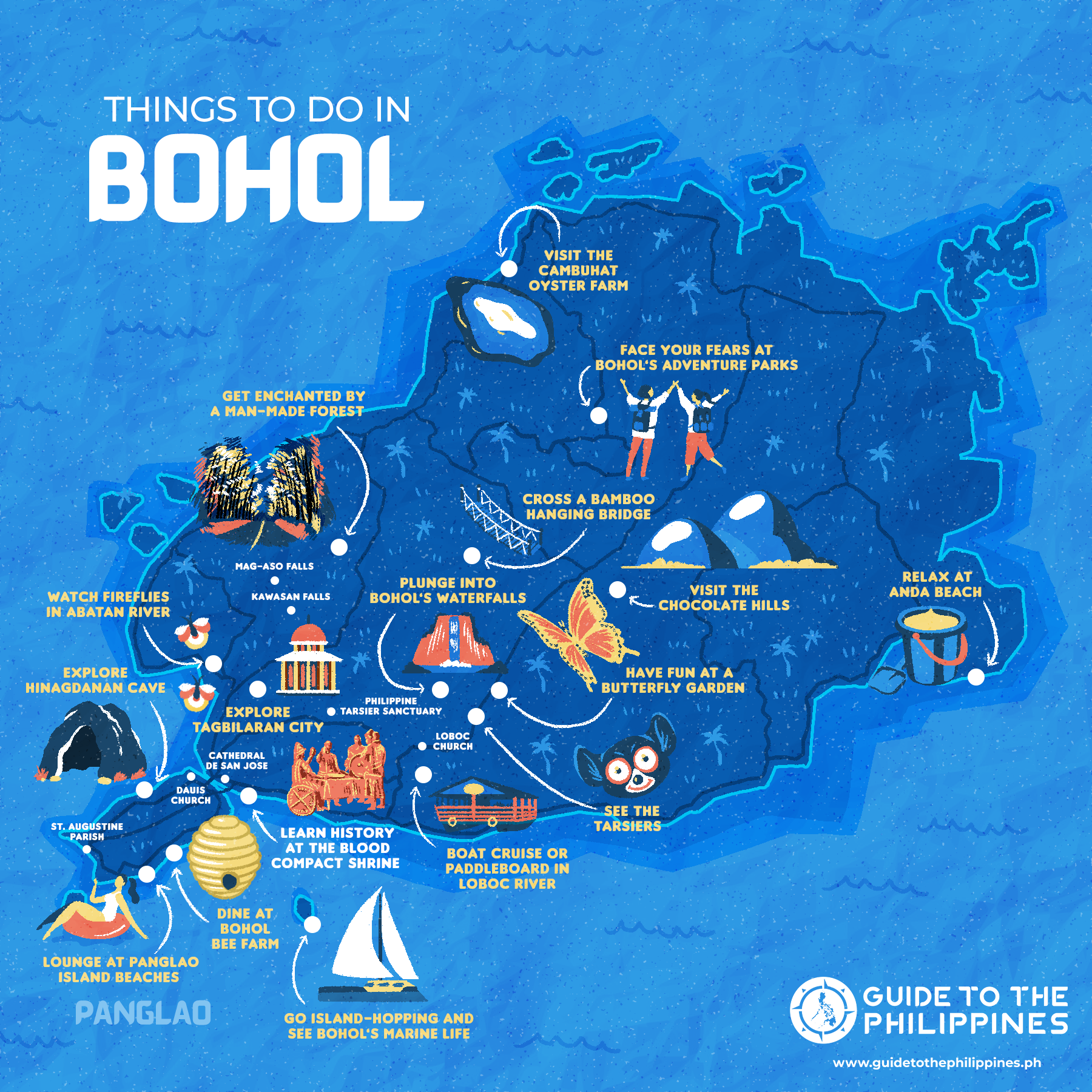 BEST Bohol Tourist Spots & Activities: Chocolate Hills, White Beaches ...