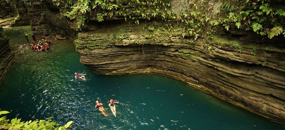Whale Shark Watching in Oslob Town & Canyoneering to Kawasan Falls Tour ...