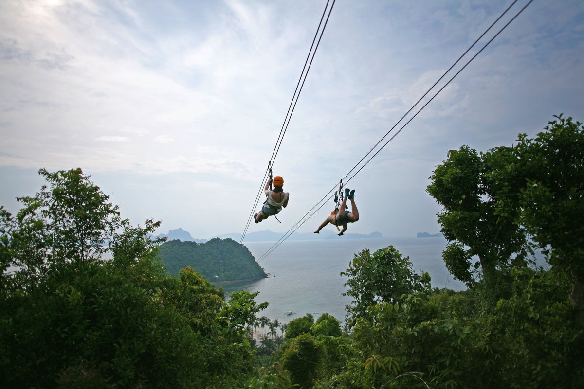 Zipline At Las Cabanas Beach In El Nido Town Of Palawan Island Guide